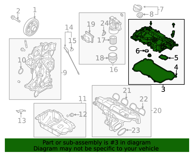 2021-2022 Kia K5 Valve Cover 22410 2M810 | TascaParts.com