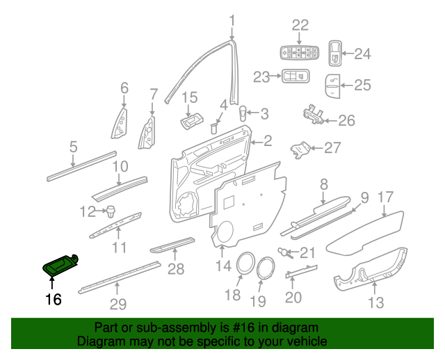 164-766-06-64-1A28 - Handle Bezel 2007-2012 Mercedes-Benz | Mercedes ...