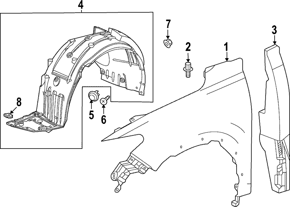 74150-3W0-A00 - Fender Liner | Genuine Honda Parts