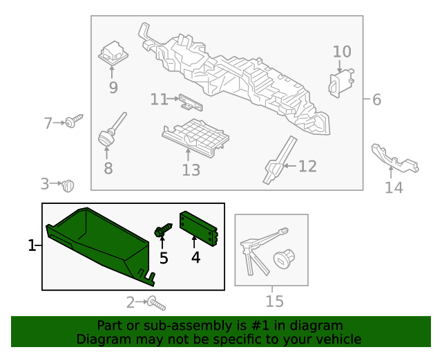 2020-2021 Genesis G90 Glove Box Door 84501-D2AB0-UUB | QuirkParts