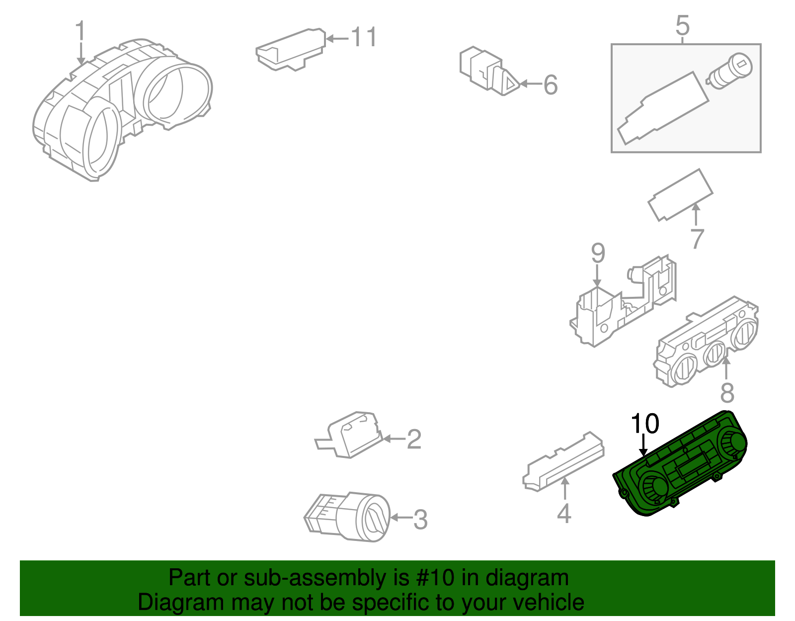 5K0-907-044-GP-ZJU - Dash Control Unit 2009-2014 Volkswagen ...