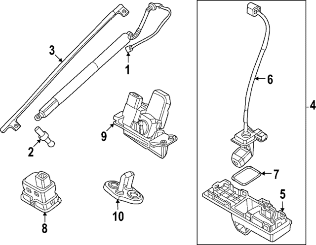 2022-2024 Kia EV6 Lift-Gate Lift Support 81841-CV000 | TascaParts.com