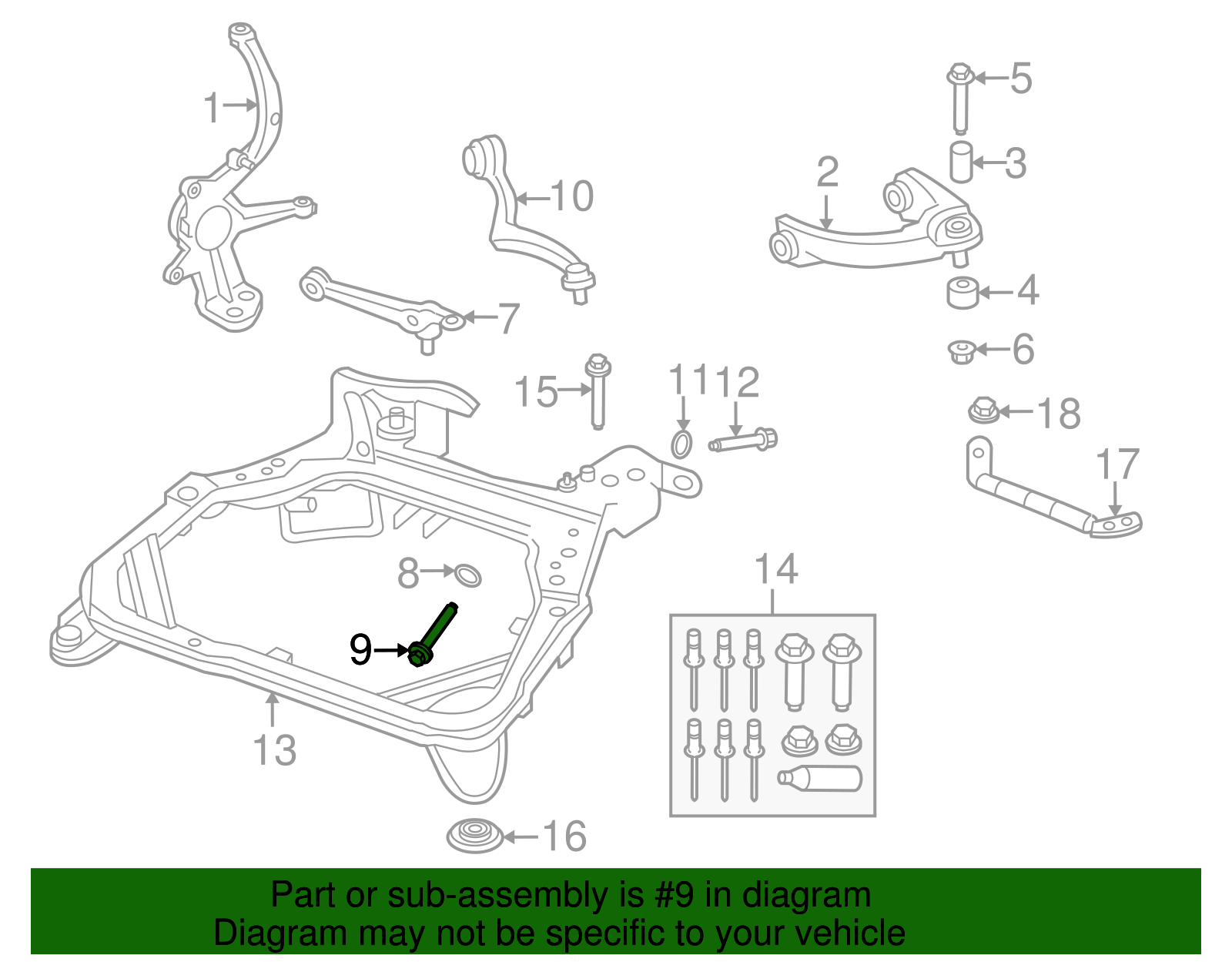 2006-2012 Ford Rear Lower Control Arm Bolt W500752-S439 | Ford OEM ...
