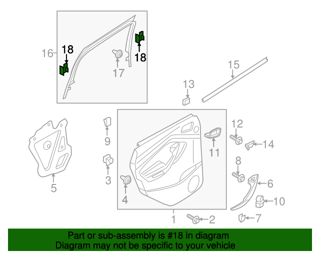 2012-2019 Ford Window Molding Retainer Clip W790176-S900 | TascaParts.com