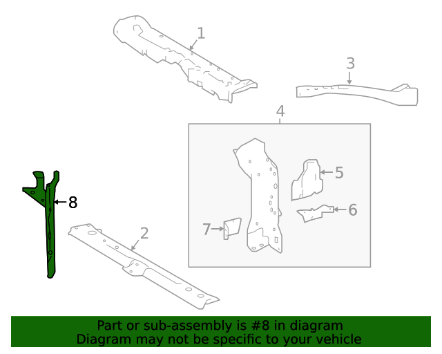 2019-2024 Toyota Corolla Lock Support 53208-02250 | Toyota Parts Center