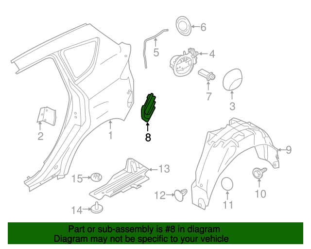 7N5Z-58280B62-C - Quarter Panel Vent - 2013-2018 Ford C-Max | Lasco ...