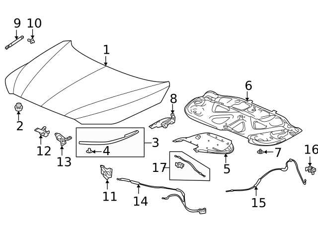 Genuine OEM Acura - Stay Rod Part# 74145-TYA-A01 | Acura Parts For Less
