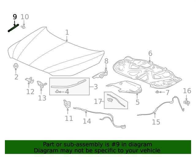 Genuine OEM Acura - Stay Rod Part# 74145-TYA-A01 | Acura Parts For Less