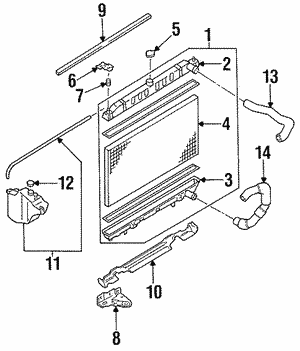 1989-1998 Nissan 240SX LOWER RADIATOR MOUNTING INSULATOR (S13 S14 S15 ...