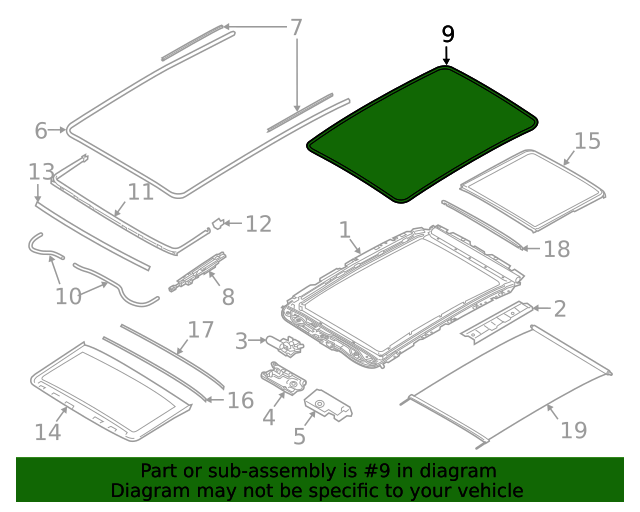 54-10-7-485-602 - Sunroof Frame Gasket 2018-2024 BMW | AutoNationParts.com