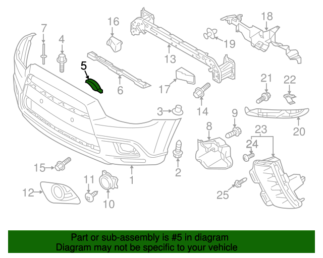 2016-2019 Mitsubishi Outlander Sport Bumper Cover Extension 6400H454 ...