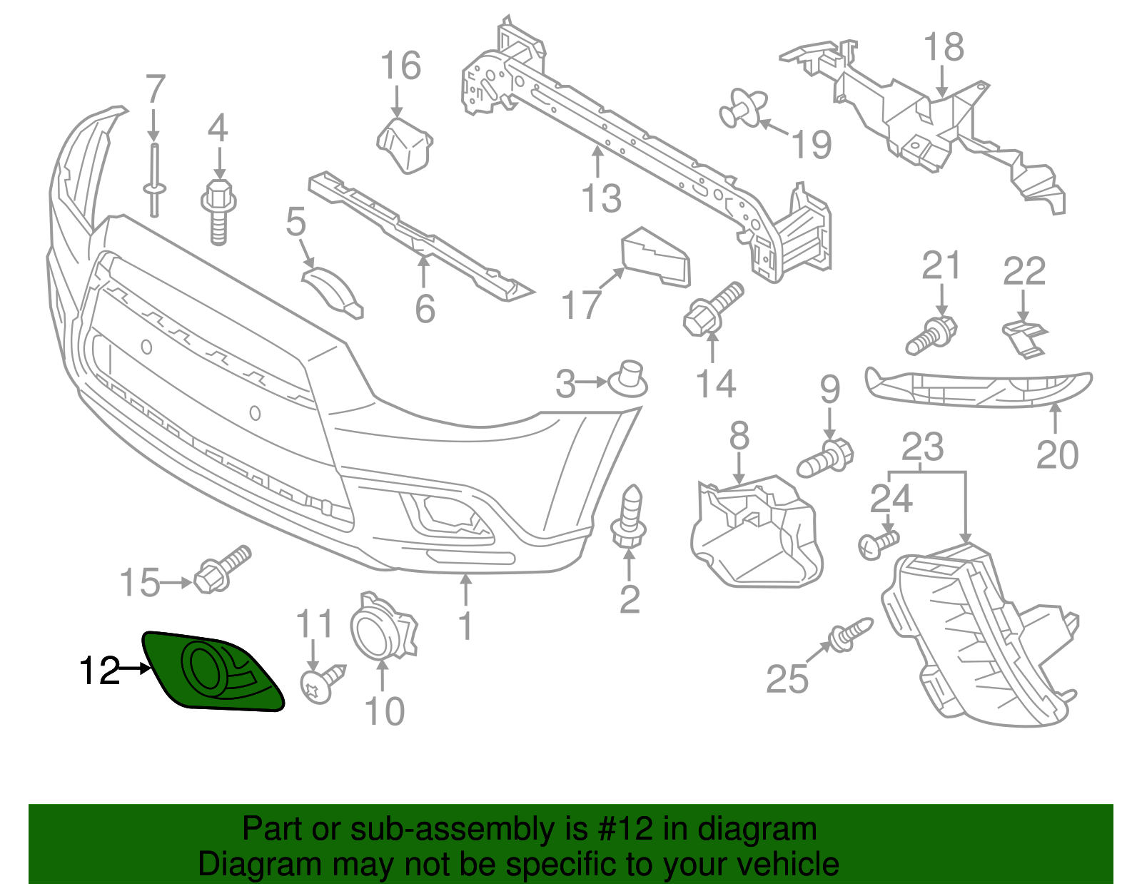 2016-2017 Mitsubishi Outlander Sport Fog Lamp Bezel 8321A717 ...