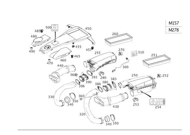 278-090-24-82 - Air Intake Hose 2012-2019 Mercedes-Benz | Mercedes-Benz ...