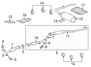 2004-2019 Toyota Spring, Exhaust Pipe 90501-A0007 | Toyota Parts Center
