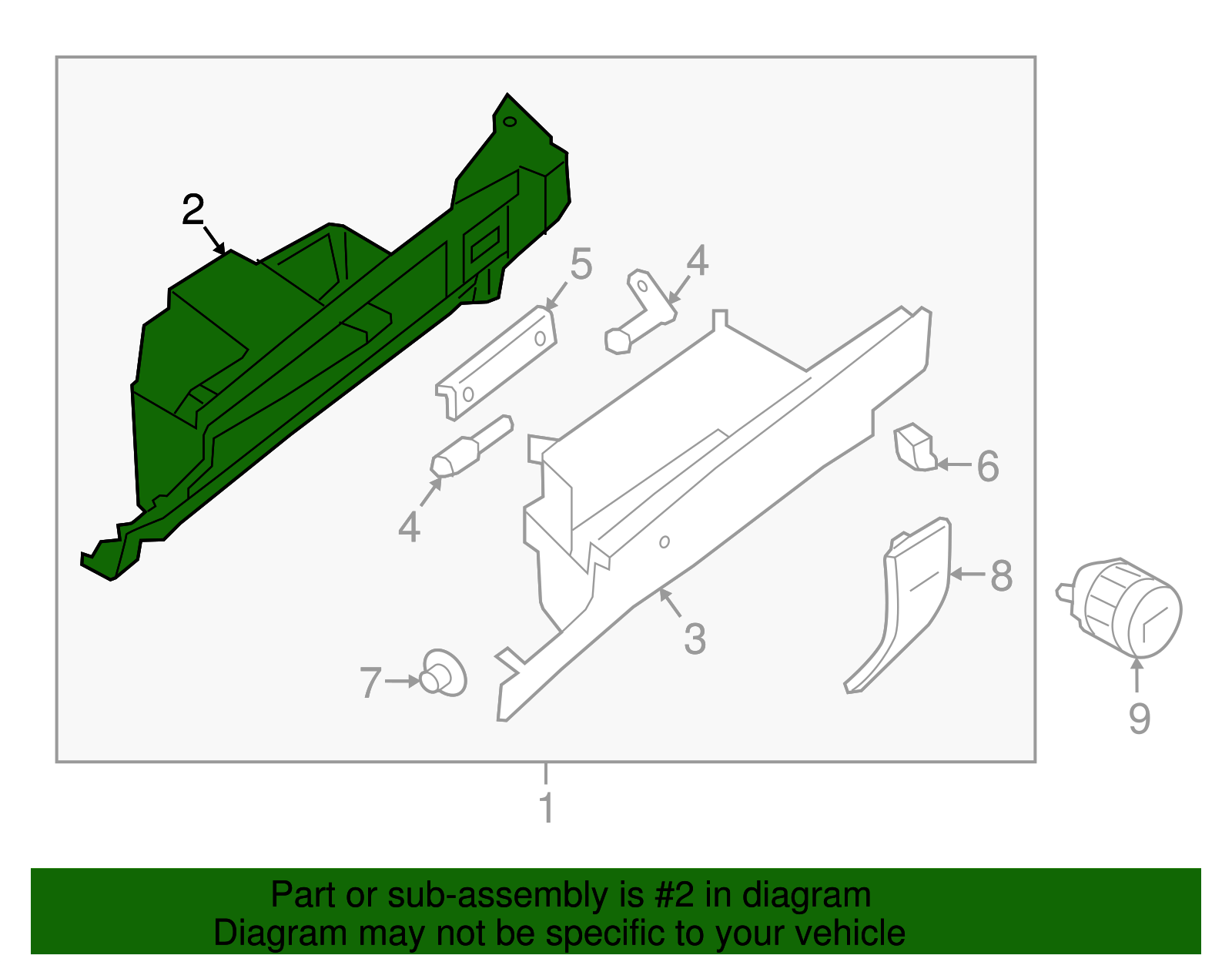 2020-2024 Nissan Glove Box Frame 68108-9FV1B | Nissan Parts Central
