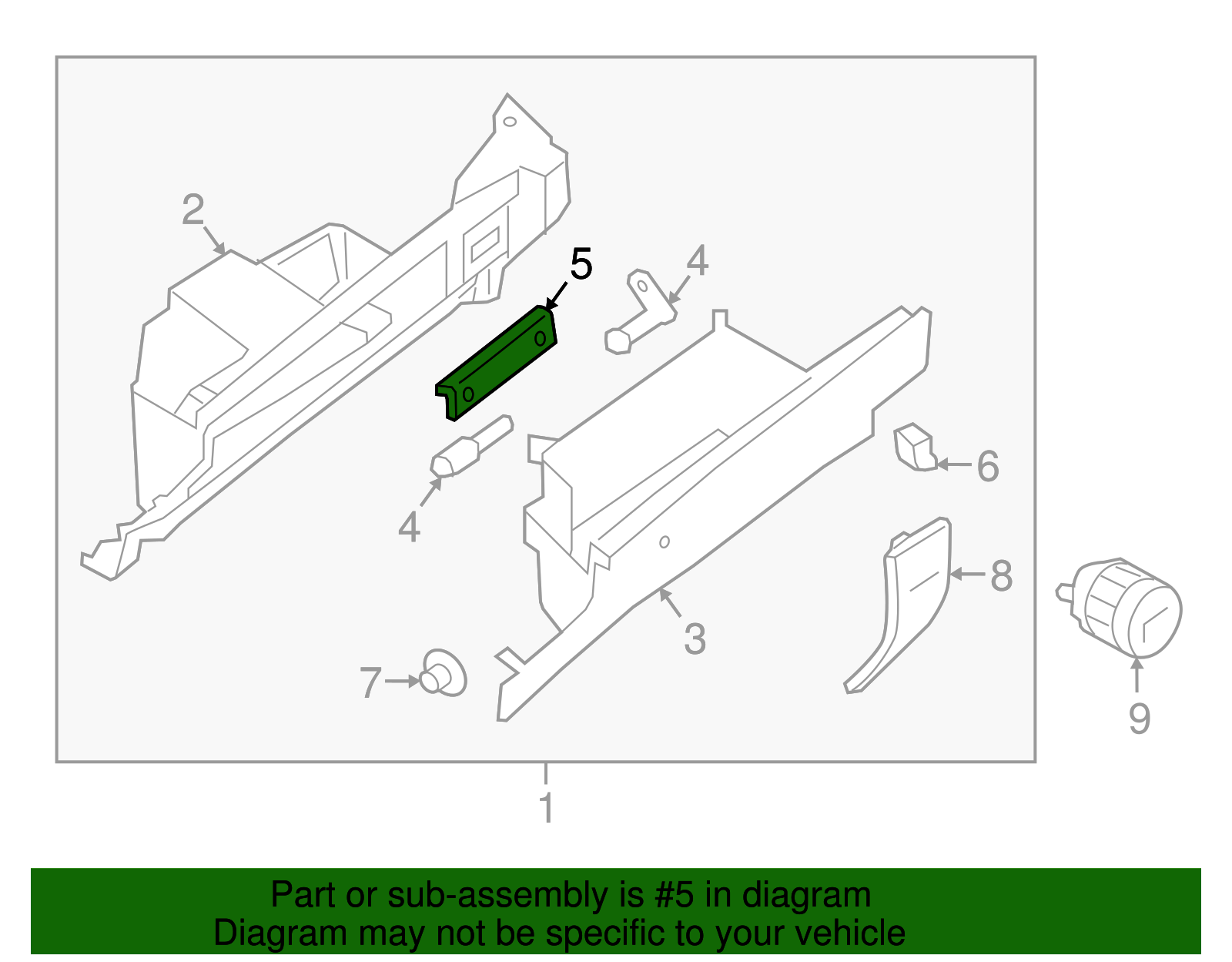 2008-2024 Nissan Glove Box Door Damper 68513-9GA1A | Ziegler Nissan of ...