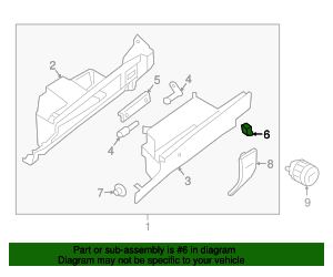 2016-2021 Nissan Glove Box Door Retainer 68186-EZ00B | Boro Nissan Parts