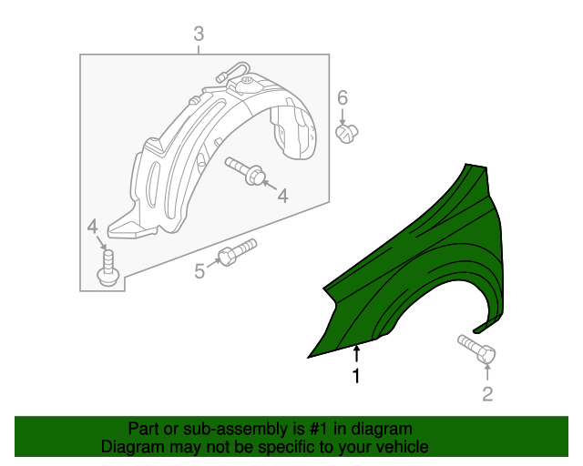 2007-2008 Hyundai Entourage Fender 66321-4J010 | Hyundai Wholesale Direct