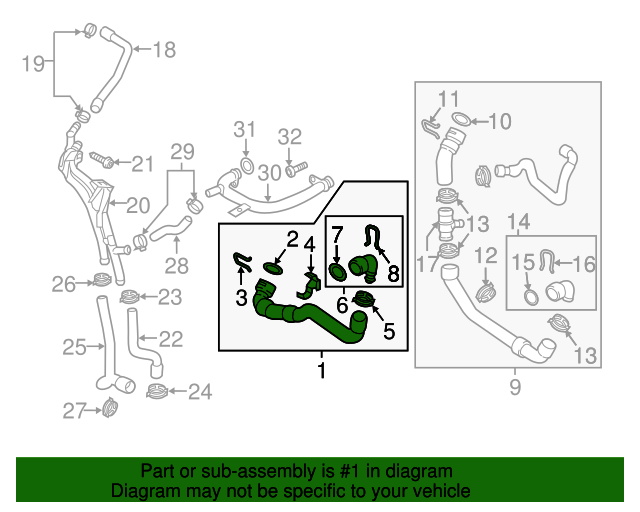 5N0-122-101-BD - Upper Hose 2015-2018 Audi | Audi OEM Parts
