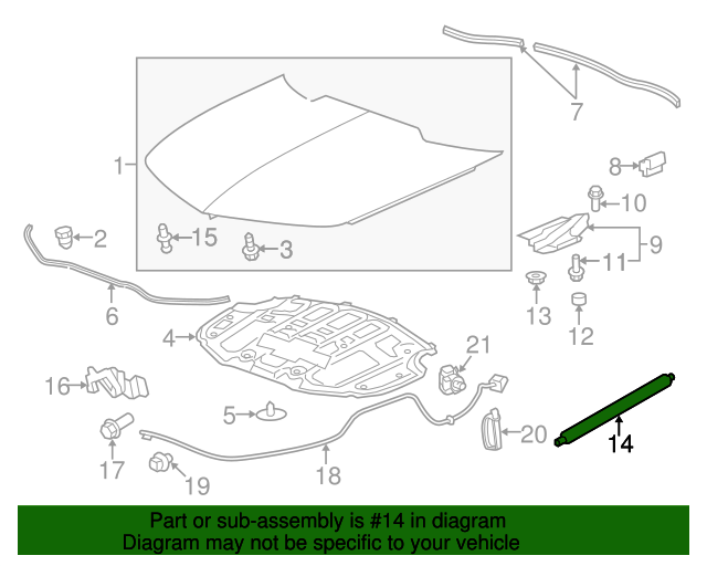 2010-2015 Chevrolet Camaro Hood Strut 92203599 GM | GMPartsDirect.com