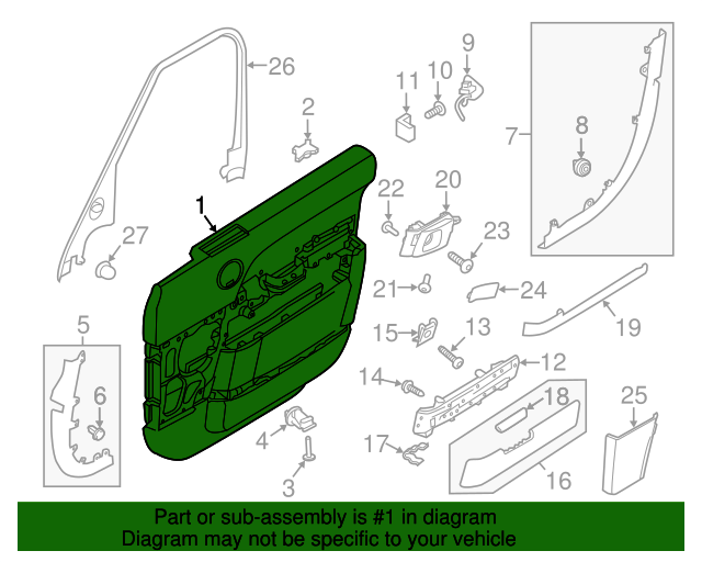 Genuine OEM Door Trim Panel Part# LR040531 Fits 2013-2017 Land Rover ...