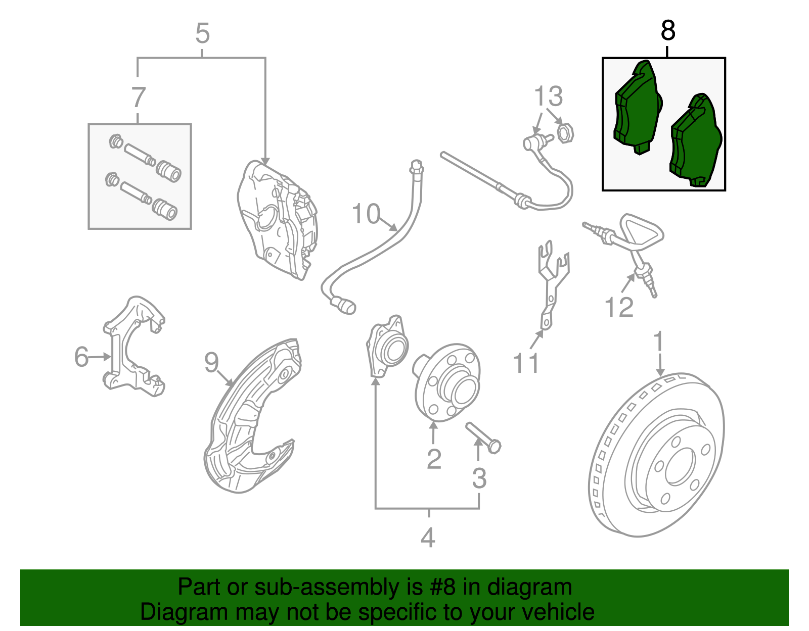 2005-2011 Audi Brake Lining 8E0-698-151-AA | Audi OEM Parts Guy