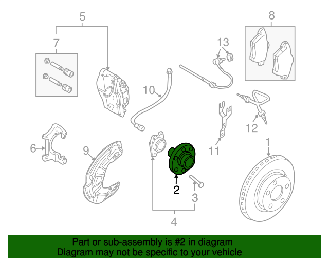 4A0-407-615-G - Hub 1989-2009 Audi | Audi OEM Parts