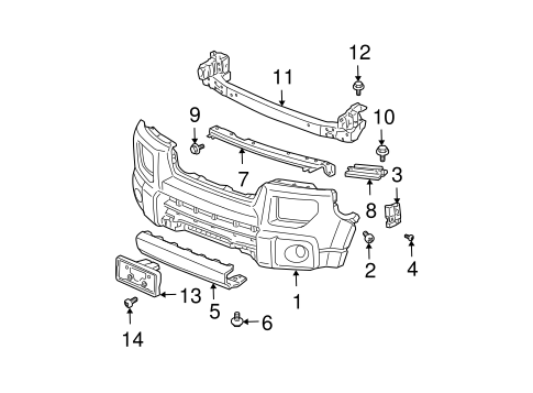 Bumper Components Front for 2006 Honda Element OEM Parts Online