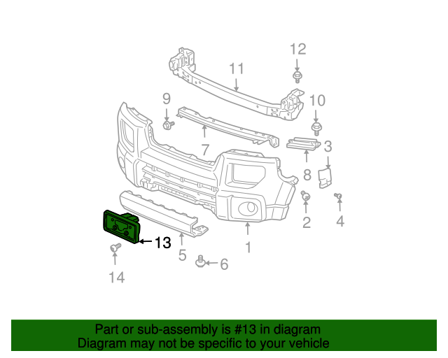 71180-SCV-A00 - Base Front License Plate - 2003-2008 Honda Element ...