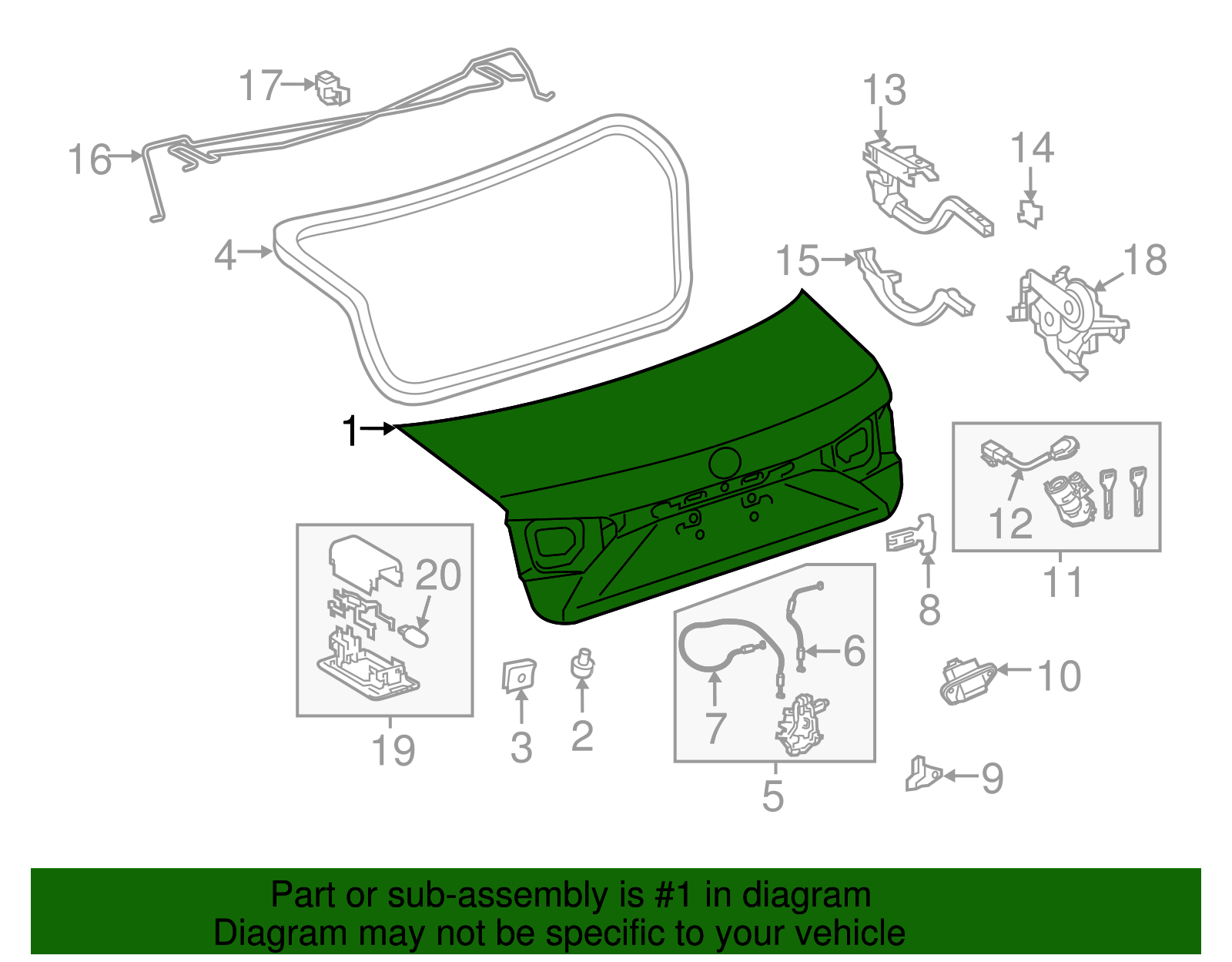 64401-33630 - High-Quality Deck Lid for 2013-2015 Lexus ES300h ...