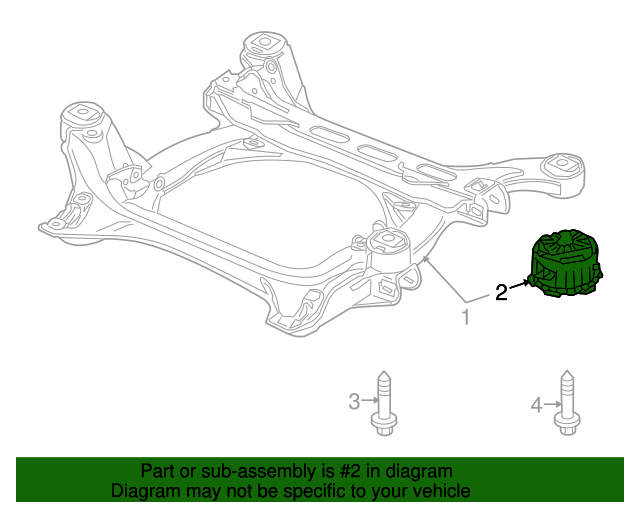 2007-2015 Audi Q7 Suspension Cross-Member Rubber Mount 7L0-499-035-A ...