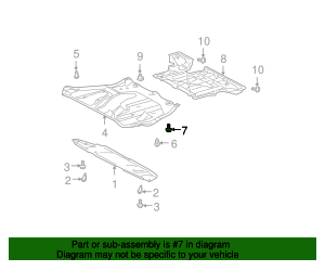 2004-2009 Lexus Center Shield Bolt 9008015094 | SSL Parts