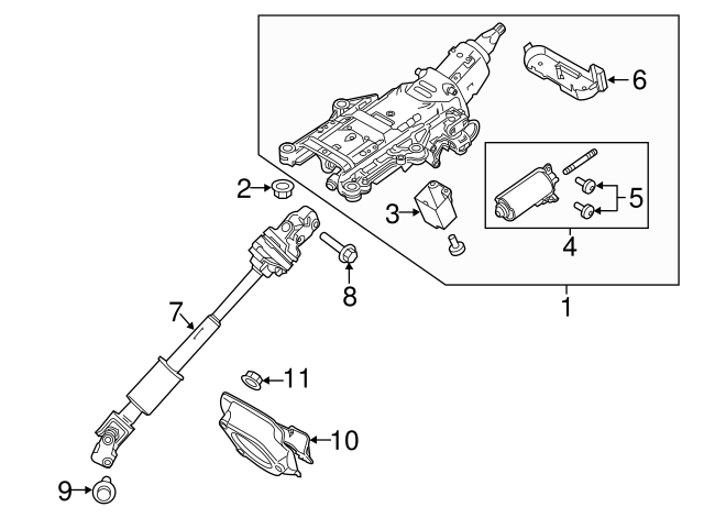 2010-2019 Ford Lower Shaft BB5Z-3B676-C | OEM Parts Online
