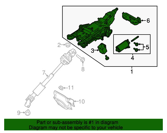 2013-2019 Lincoln Steering Column DA5Z-3C529-D | TascaParts.com