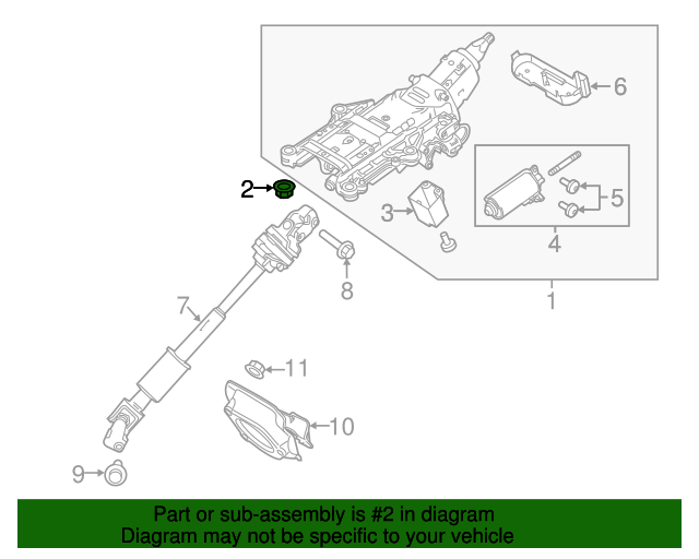 Genuine OEM Ford Part - Column Assembly Nut W710417-S441 | Genuine OEM ...