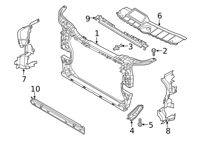 80A-805-527 - Radiator Support Bracket 2018-2023 Audi | AutoNationParts.com