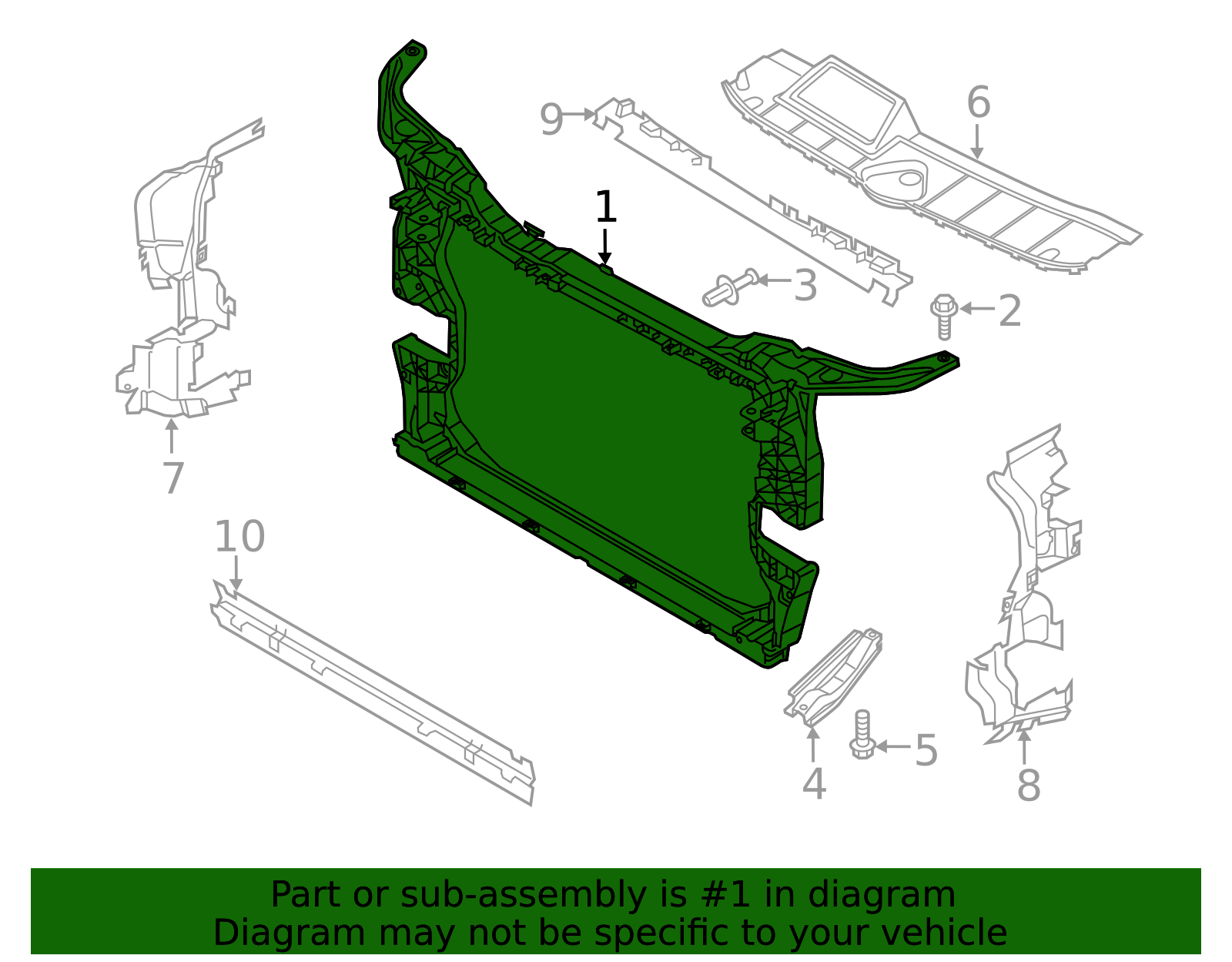 2018-2024 Audi Radiator Support 80A-805-594-B | Genuine Audi Parts
