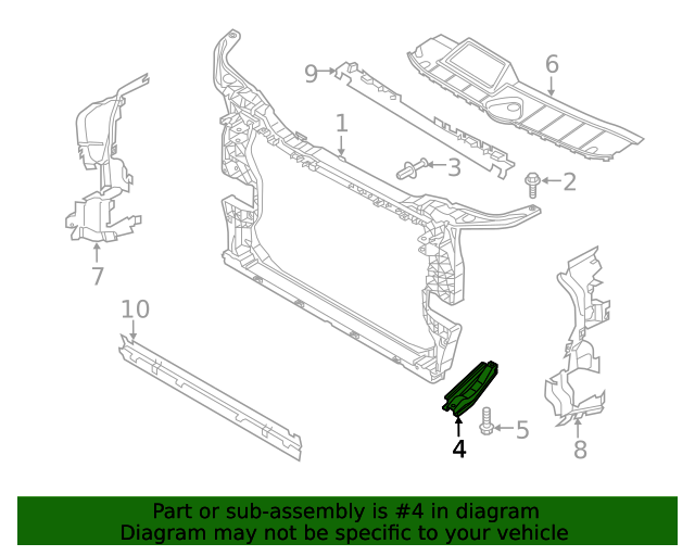 80A-805-527 - Radiator Support Bracket 2018-2023 Audi | AutoNationParts.com