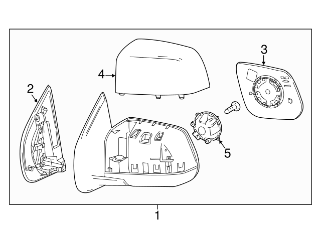 2015-2022 GM Primed Driver Side Rearview Mirror Housing Upper Cover ...