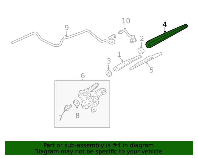 2022-2024 GM Rear Window Wiper Blade, 12.2 in 85118765 | OEM Parts Online