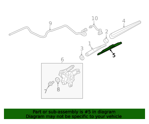 2016-2023 GM Rear Window Wiper Blade, 12 in 84215609 GM | GMPartsDirect.com