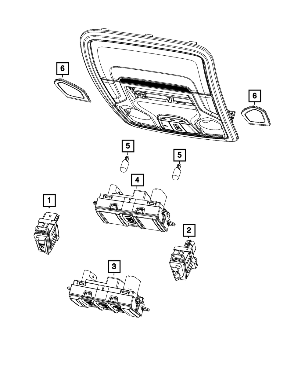2019-2025 Ram 1500 Overhead Console Switch 6EM26TX7AC | My Mopar Parts