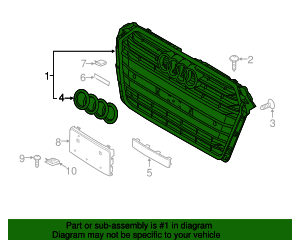 8W0-853-651-M-RP5 - Grille Assembly 2017 Audi | Audi OEM Parts
