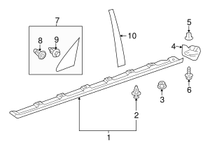 2000-2014 Toyota Rocker Molding Retainer 76924-02010 | Toyota Parts Center