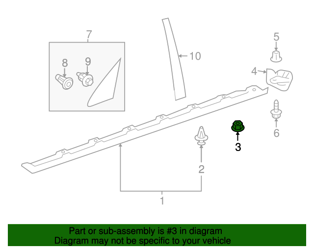 76924-02010 - Rocker Molding Retainer - 2000-2014 Toyota | OEM Genuine ...