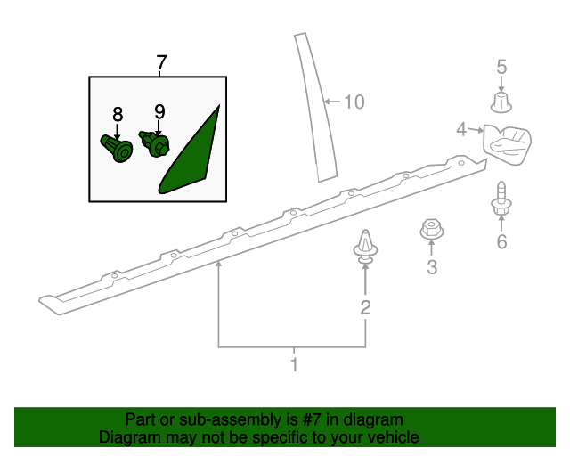 2003-2008 Toyota Corolla Cover Sub-Assembly, Front Pillar, Upper Left ...