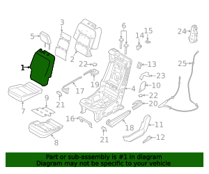 LC5Z-7866600-BP - Seat Back Cover - 2020-2024 Lincoln Aviator ...