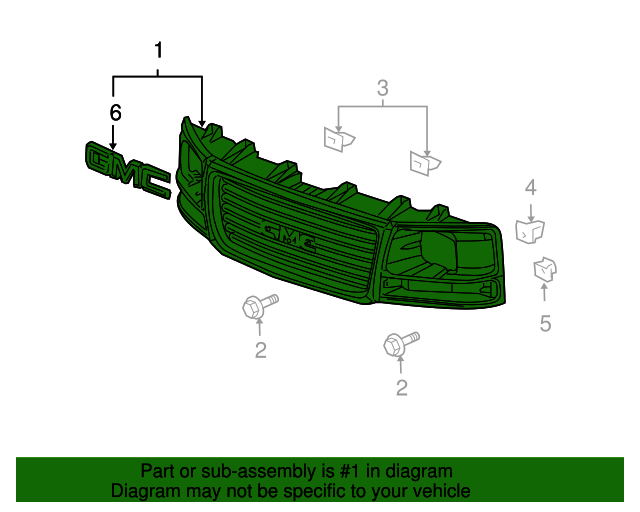 2003-2024 GM Front Grille 84689070 | GM Parts Center