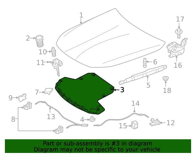 213-682-91-00 - Hood Insulation Pad 2018-2023 Mercedes-Benz | Mercedes ...