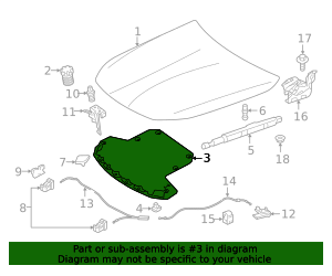 213-682-91-00 - Hood Insulation Pad 2018-2023 Mercedes-Benz | Mercedes ...